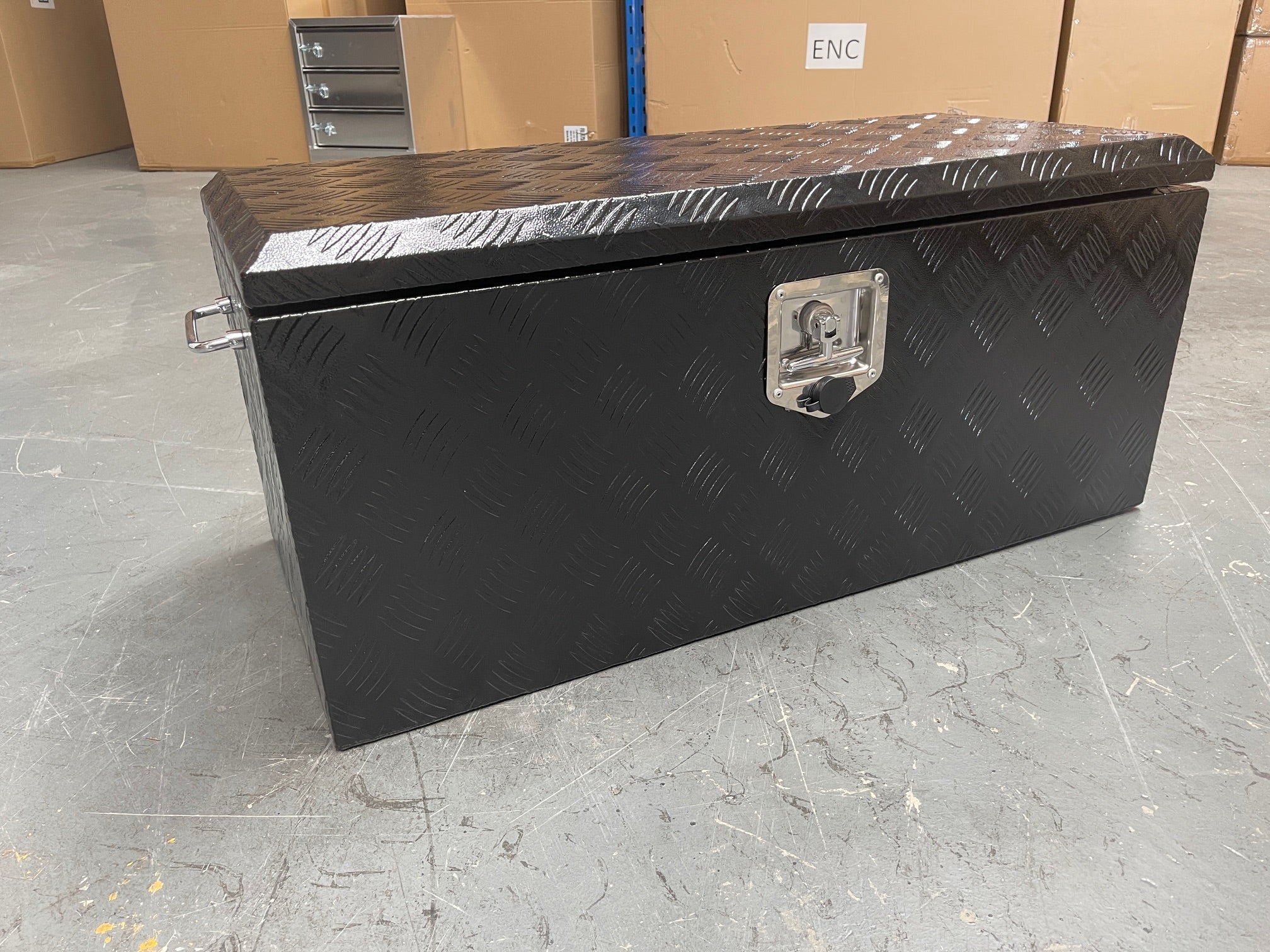 Black Top Opening Box with Handles - 900mm Long x 400mm Wide x 400mm H ...